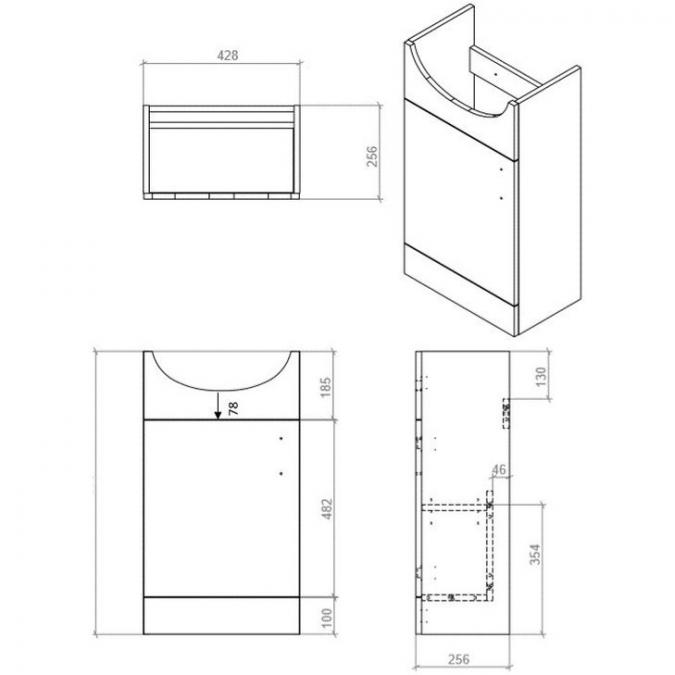 Watervale 450mm Vanity Unit & Close Coupled Toilet - RDBS107166