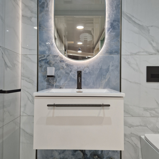 Onyx Stone Sea Blue Polished 600 x 1200 Porcelain Tiles - 1.44m2