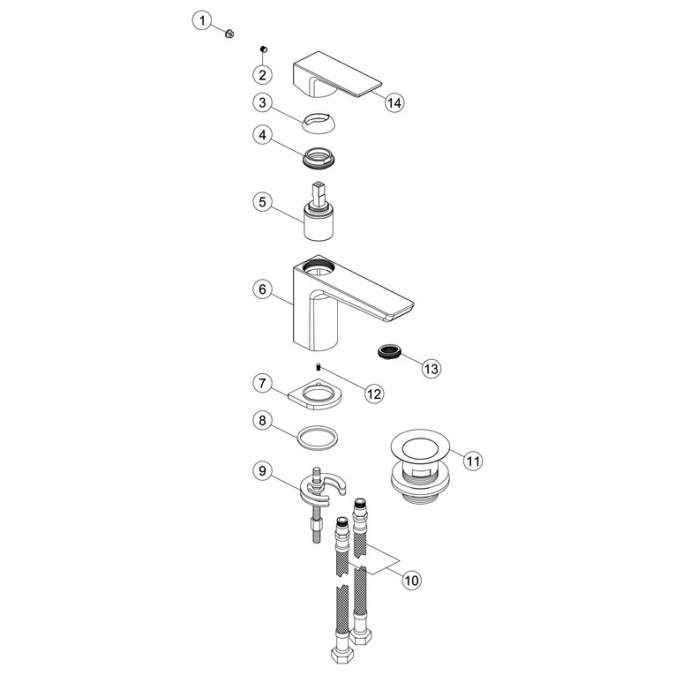 Buff Mono Cloakroom Basin Tap - Brushed Brass - RDBS105808