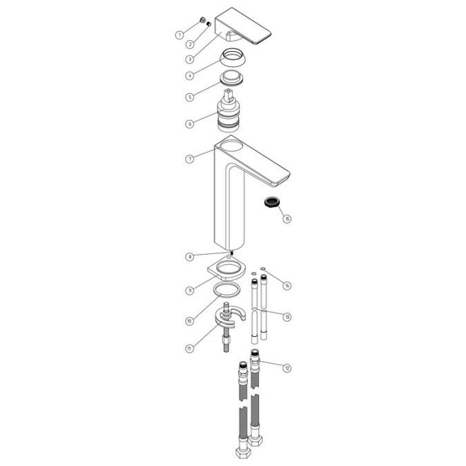 Buff Mono Tall Basin Tap - Brushed Brass - RDBS105812