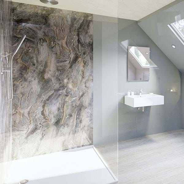 Multipanel Cappuccino Stone Shower Panels | Rubberduck Bathrooms