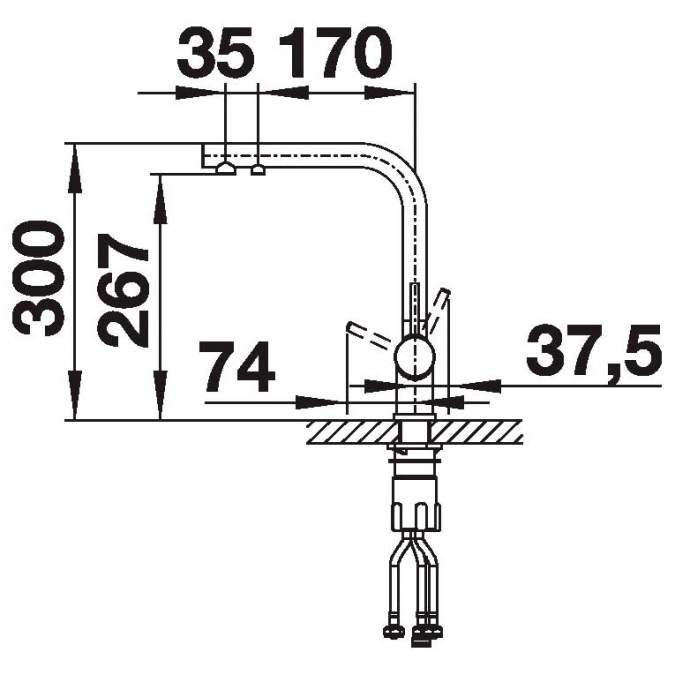 Blanco Fontas II Chrome Kitchen Filter Drinking Water Mixer Tap - 523128