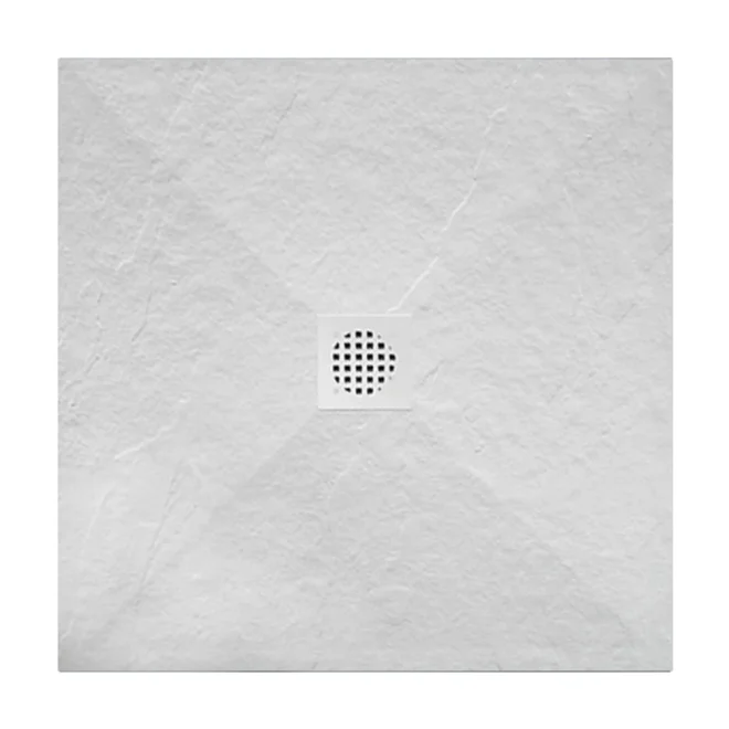 Gio Slate Shower Tray 800mm x 800mm White Slate