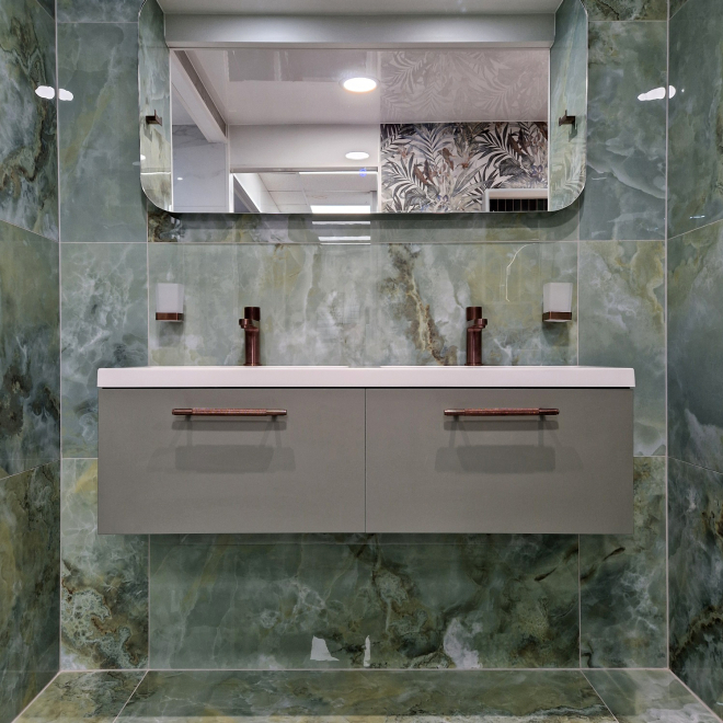 Onyx Stone Verde Green Polished 600 x 1200 Porcelain Tiles - 1.44m2