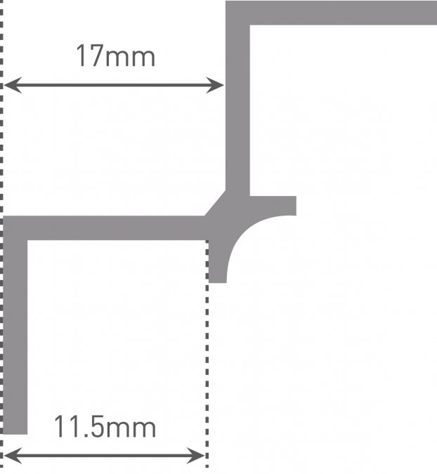 Multipanel Internal Corner Profile Trim Type A for showerboards and panels