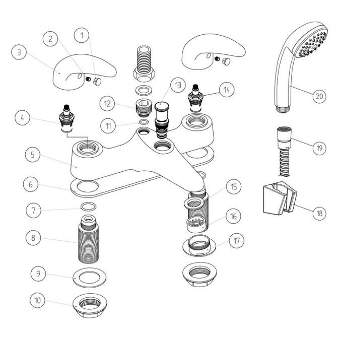 Magpie Low Pressure Bath Shower Mixer - RDBS105705