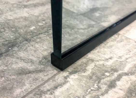 Wet Room 8mm Glass Surface Channel 1200mm - Matt Black, GCSC-20-0812