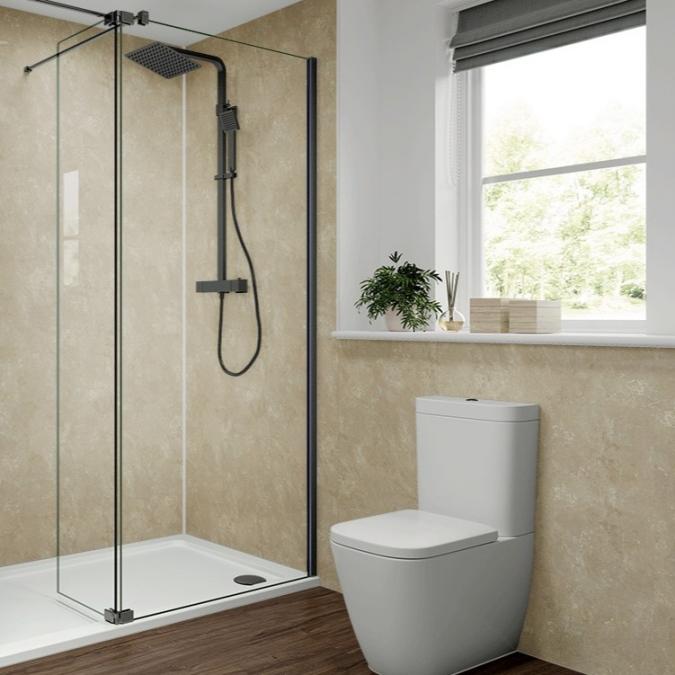 Multipanel Travertine Shower Panels | Rubberduck Bathrooms