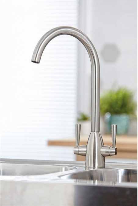 Wycombe Brushed Nickel Kitchen Mixer Tap - Harrison Scudo | NICK14