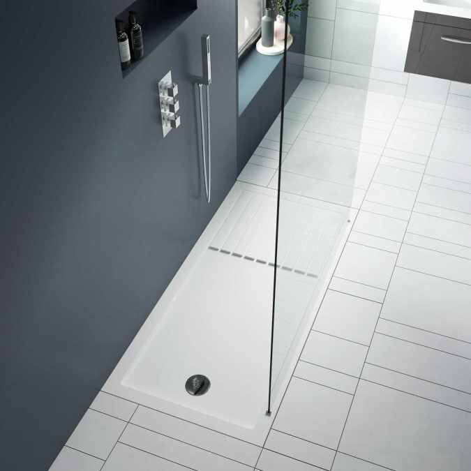 Nuie 1400 x 800 Stone Resin Walk-In Shower Tray - NTP1480