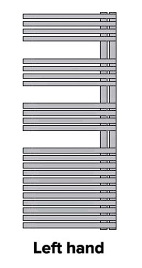 Redroom Omnia Titane Left Hand Towel Radiator, 1681 x 496mm by Barwick