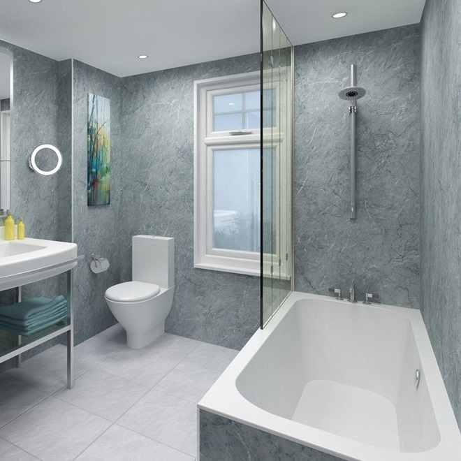 Perform Panel Grey Bonito Bathroom Wall Panels By NU Style