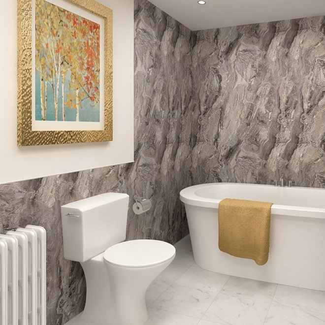 Perform Panel Toffee Marble Bathroom Wall Panels By NU Style