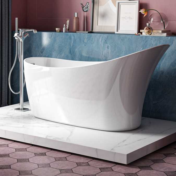 Charlotte Edwards Portobello 1590 x 680mm, Modern Freestanding Bath ...