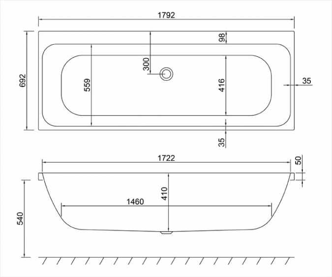 Carron Profile Duo 1800 x 700 Double Ended Bath Carronite, 02474 ...