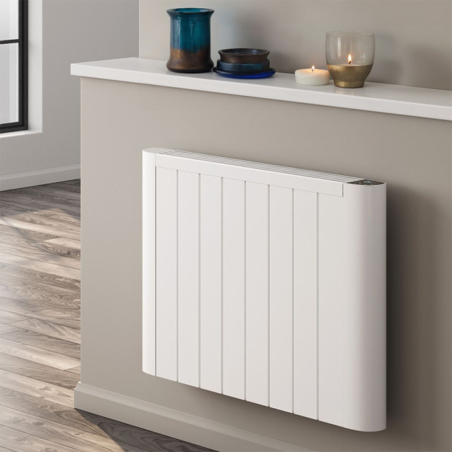 Reina Serre 580 x 640mm White Horizontal Bathroom Electric Radiator