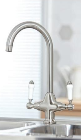 Harrogate Traditional Kitchen Mixer Tap - Brushed Nickel - Signature ...