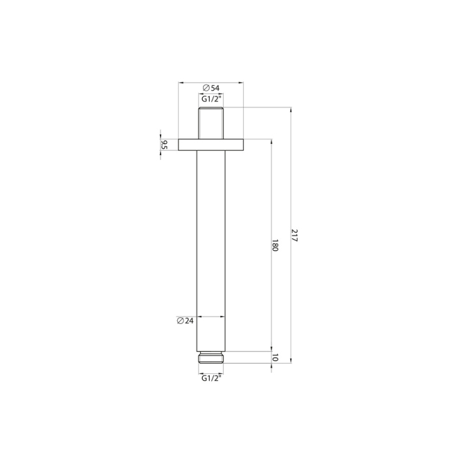 Scudo Round Ceiling Mounted Arm