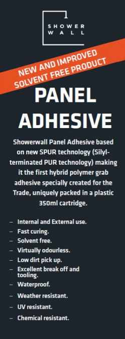 Showerwall Panel Grab Adhesive 350ml, MSSWGUNAC4ZZ00000 - Rubberduck ...
