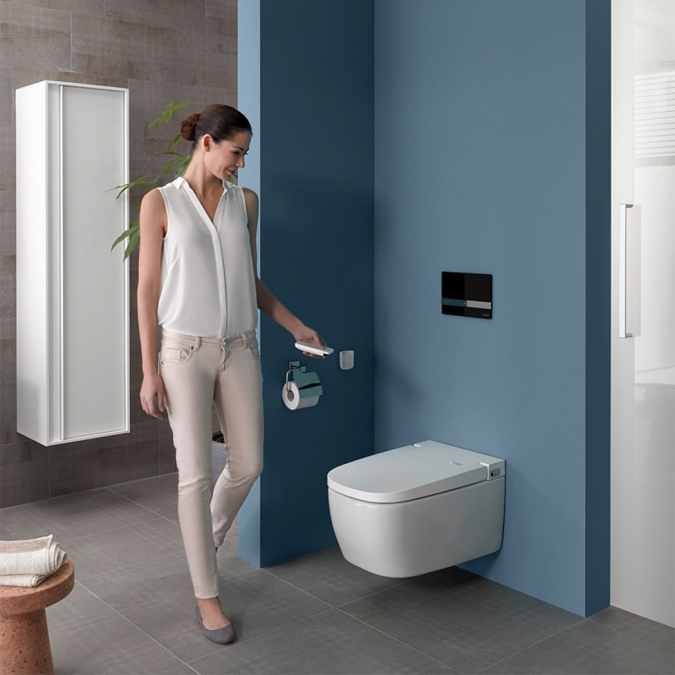 VitrA V-Care Essential Auto Wash Smart Rimless Wall Hung WC