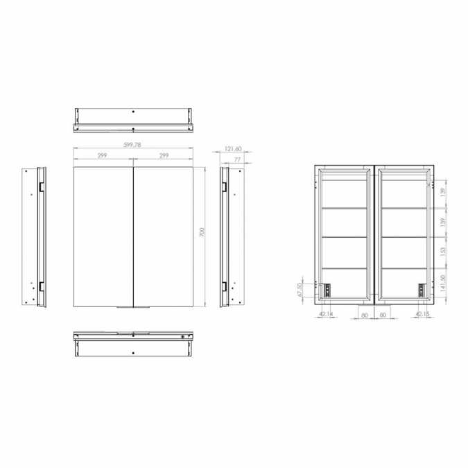 hib Atrium 60 LED Bathroom Mirror Cabinet - 53100