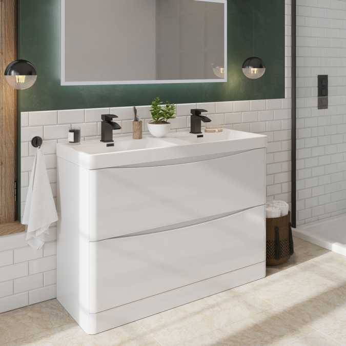 Scudo Bella 1200 Gloss White Floor Standing Vanity