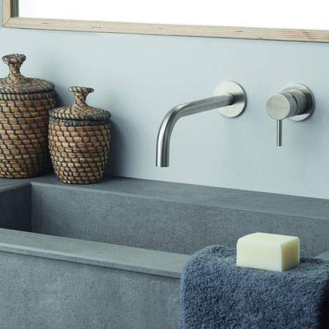 Vema Tiber Stainless Wall Mounted Basin Mixer Tap
