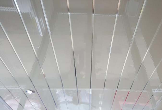 Neptune 250 - White & Chrome Strip - PVC Plastic Ceiling & Wall Cladding