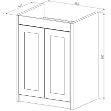 Scudo Classica 600 Stone Grey Vanity Unit with Ceramic Basin