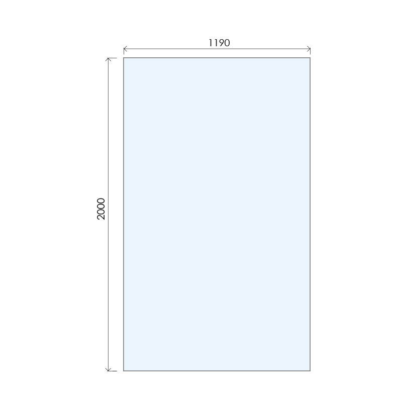 Abacus 8mm Thick Glass 1190mm Brushed Nickel Wetroom Panel - VEGX-00-0860
