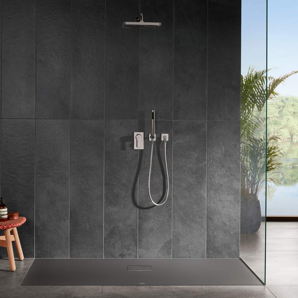 Villeroy & Boch Squaro Infinity Quaryl Shower Tray 900 x 900 - Grey