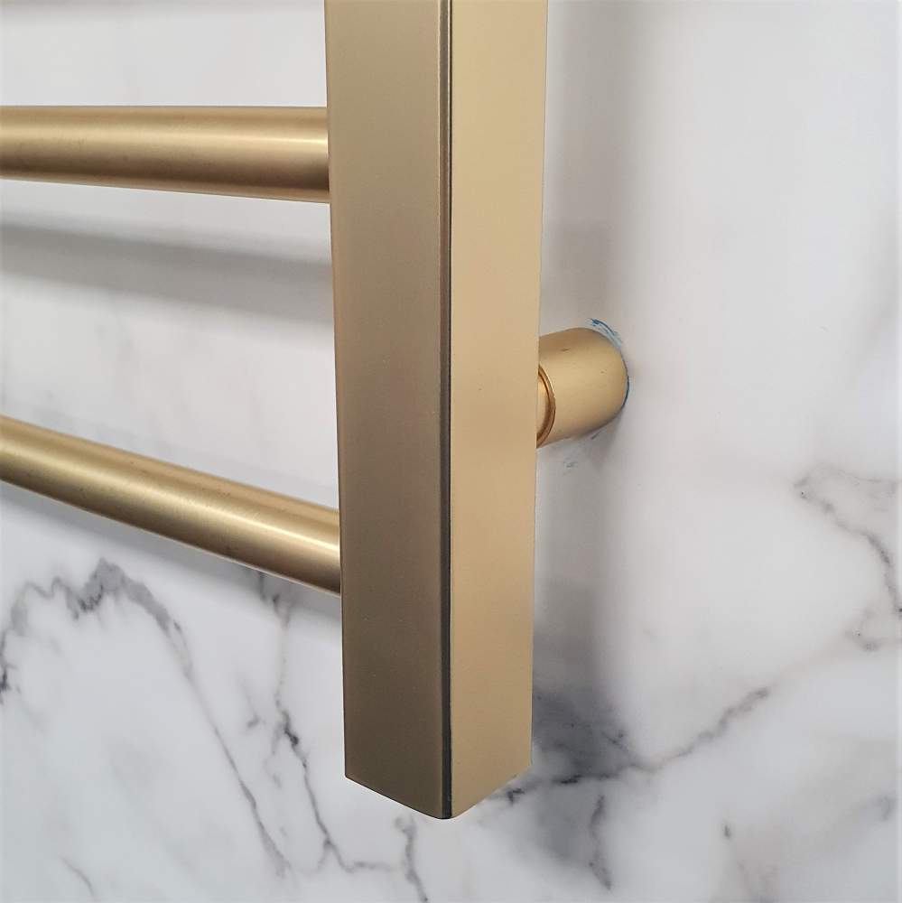 Scudo Vibe 500 x 800mm Brushed Brass Towel Radiator, VI-80-50-BB
