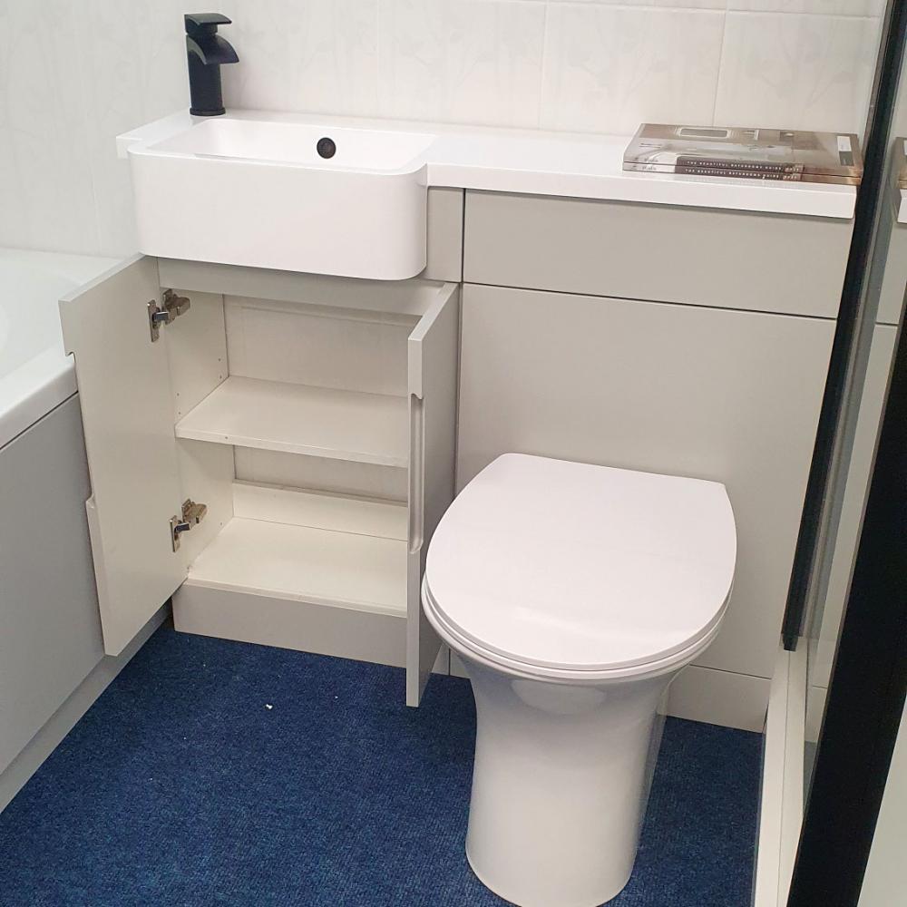 Highlife Lewis Matt Grey 1000mm Slimline Basin & Toilet Combination Unit