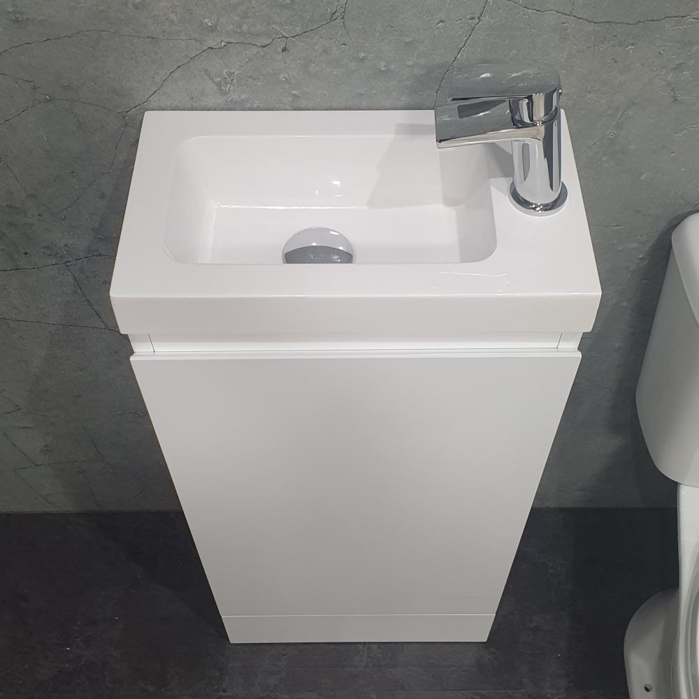 Halite 400mm White Gloss Waterproof Vanity Unit with Basin | 237HFT400-W