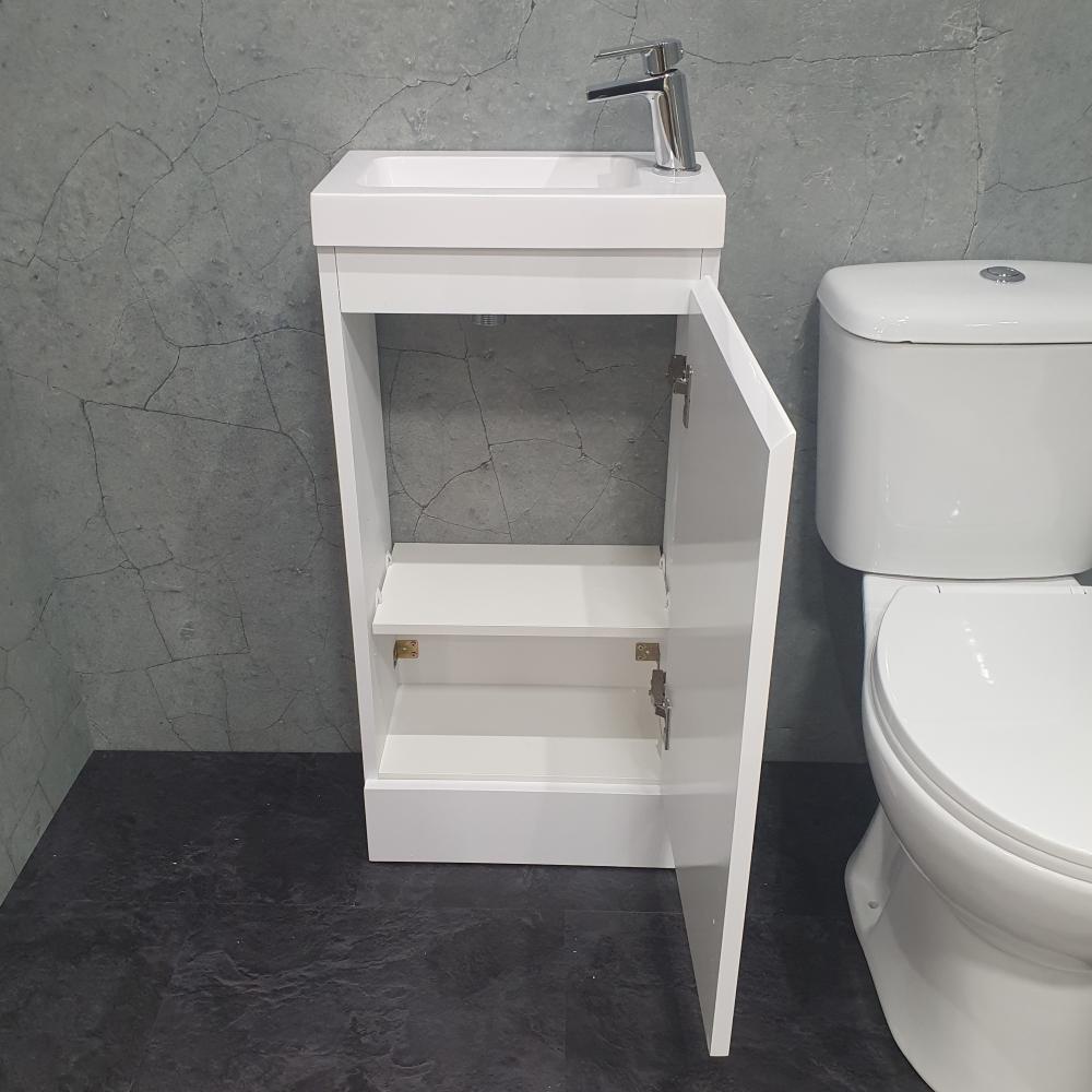 Halite 400mm White Gloss Waterproof Vanity Unit with Basin | 237HFT400-W