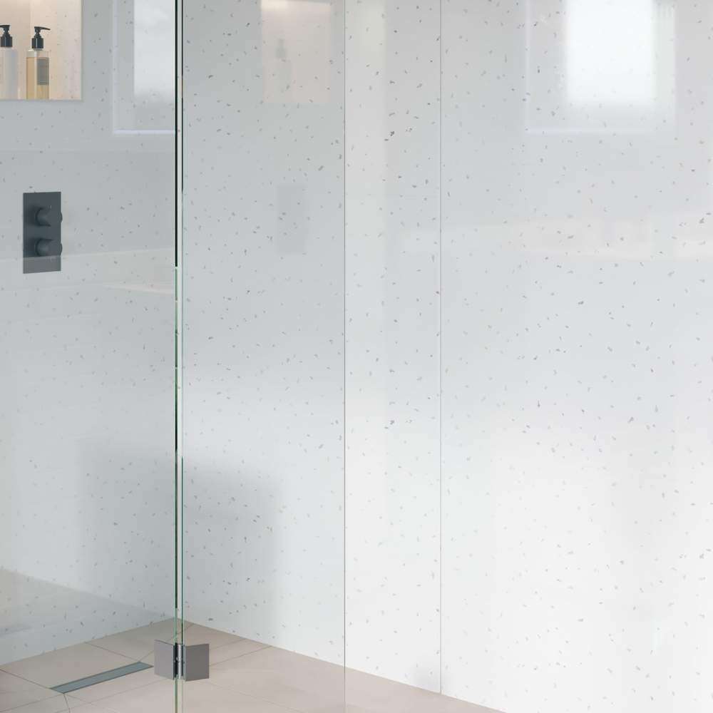 Aquadry White Arctic M1 PVC Single Wetpanel Shower Board 1000 x 2400mm