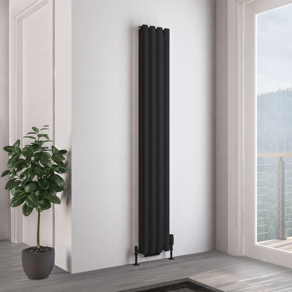 Tunstall Double 1800 x 280 Radiator Matt Black - 81.0172 | Rubberduck ...