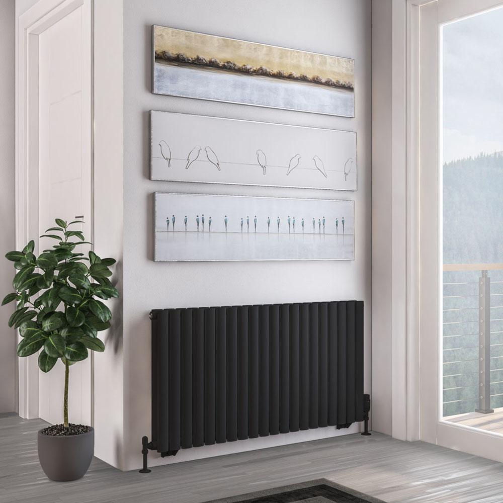 Tunstall Double 600 x 1179 Radiator Matt Black - 81.0178 | Rubberduck ...