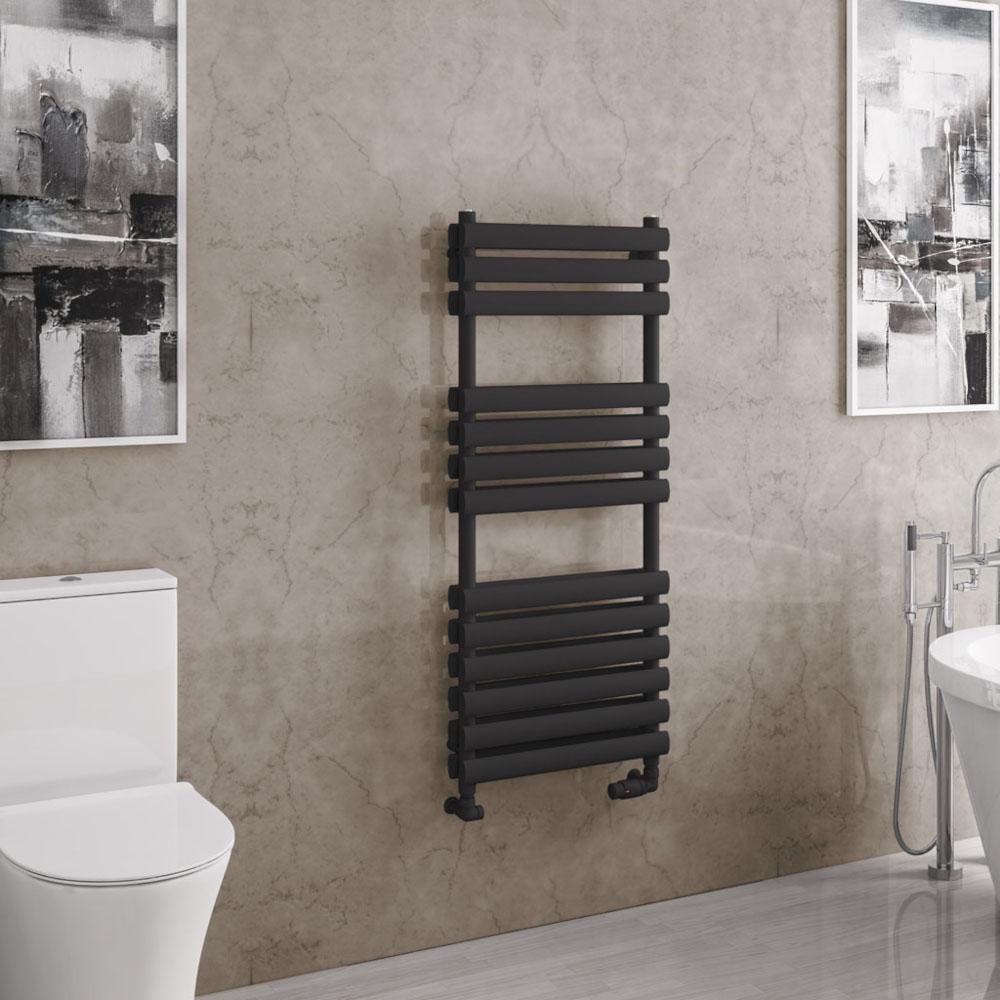 Eastbrook Tunstall Double 1200 x 500 Towel Radiator Matt Black, 81.0182