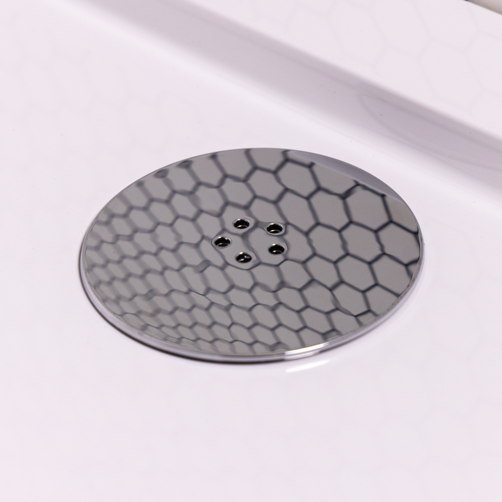 Chrome Shower Tray Waste Trap 90mm Fast Flow Vented