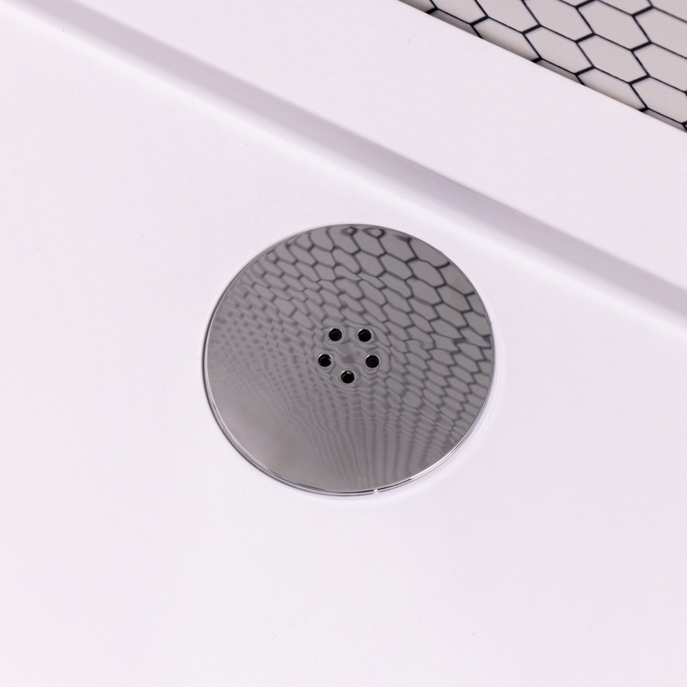 Chrome Shower Tray Waste Trap 90mm Fast Flow Vented