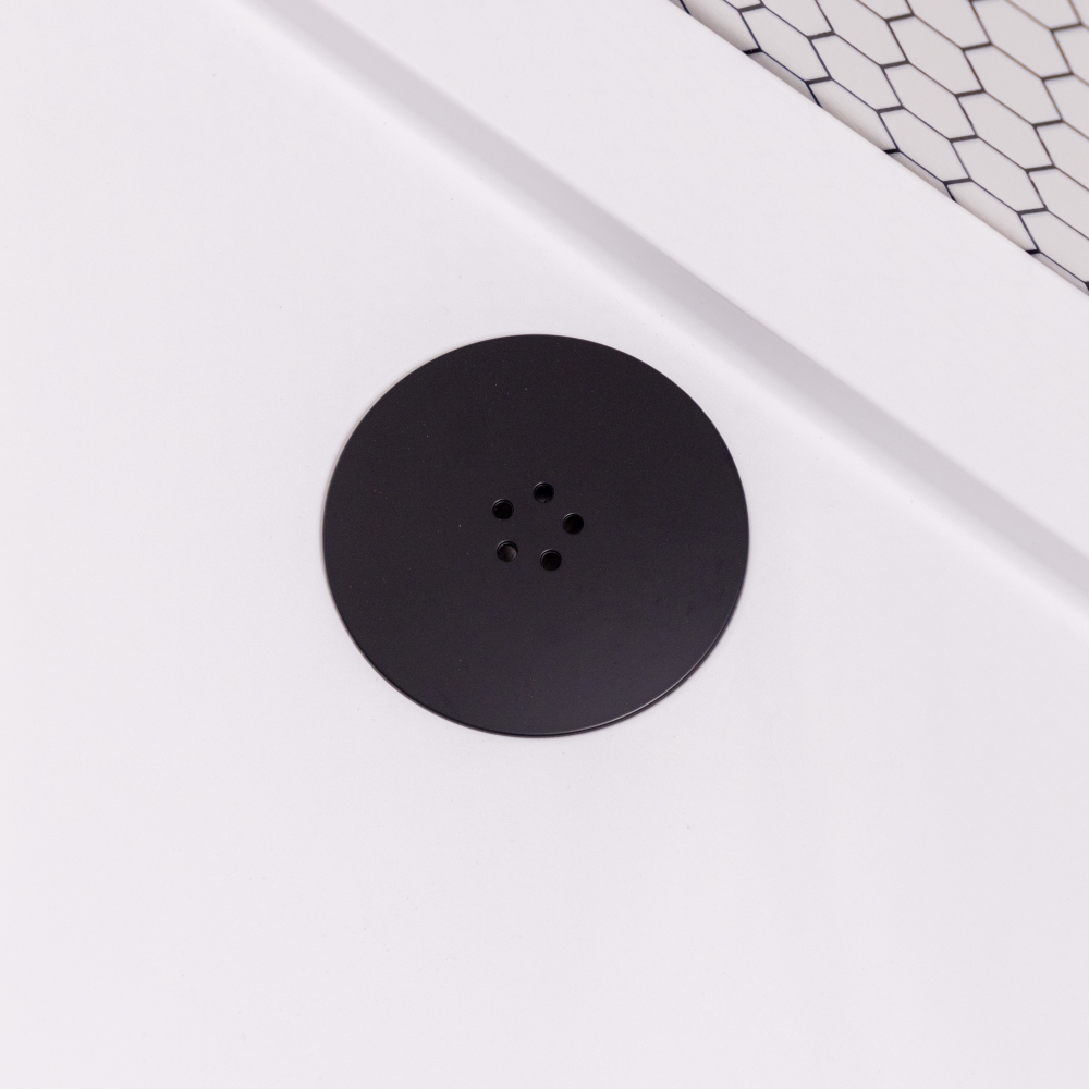 Matt Black 90mm Mega Flow Vented Shower Tray Waste Trap