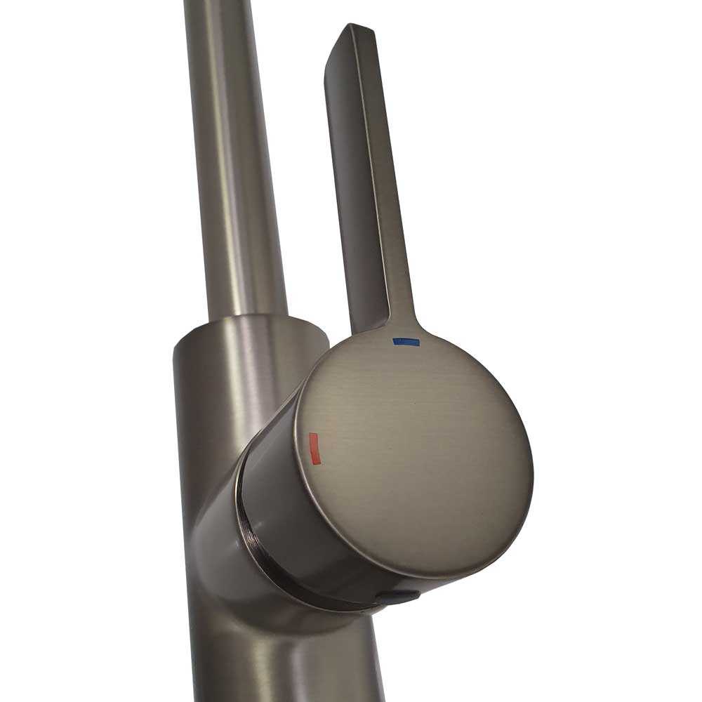 Jeroni Swan 1 Handle Gunmetal Kitchen Mixer Tap, 922123