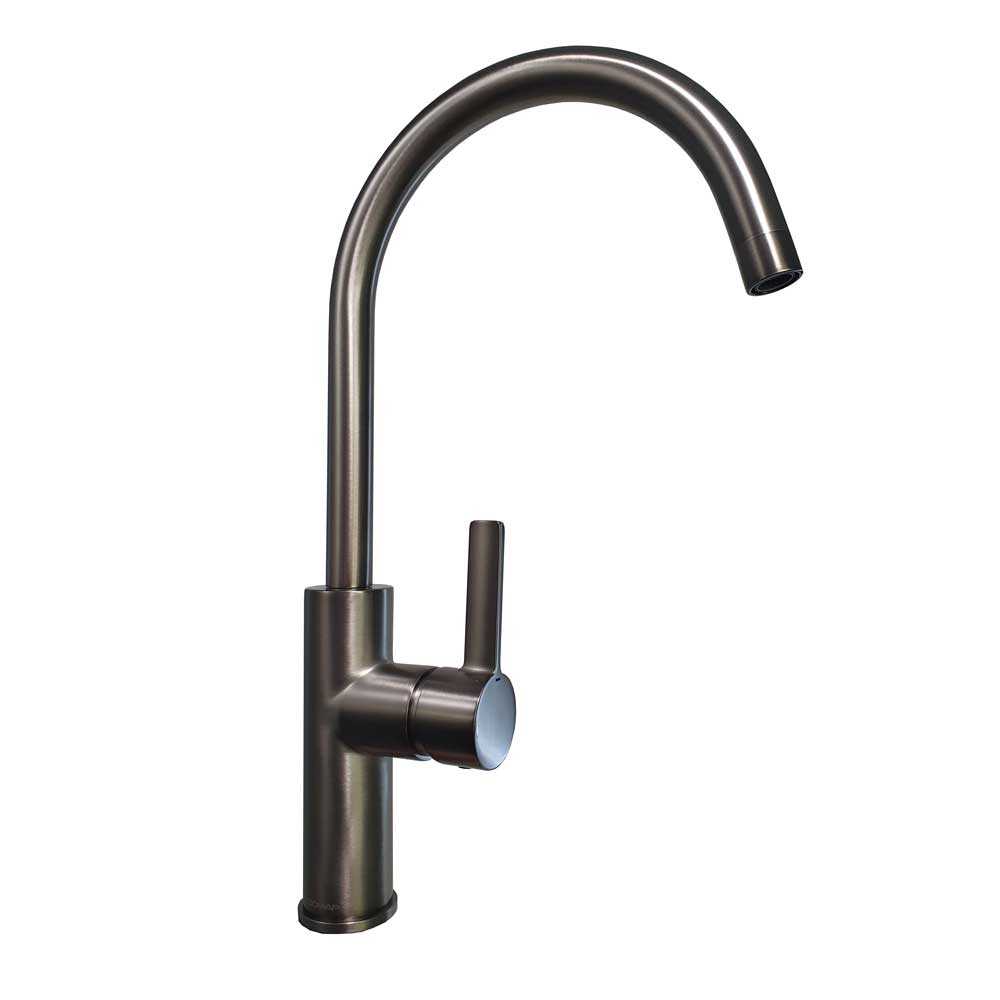 Jeroni Swan 1 Handle Gunmetal Kitchen Mixer Tap, 922123
