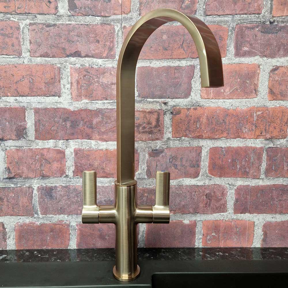 Jeroni Swept Antique Brass Kitchen Mixer Tap - Francis Pegler Comap ...