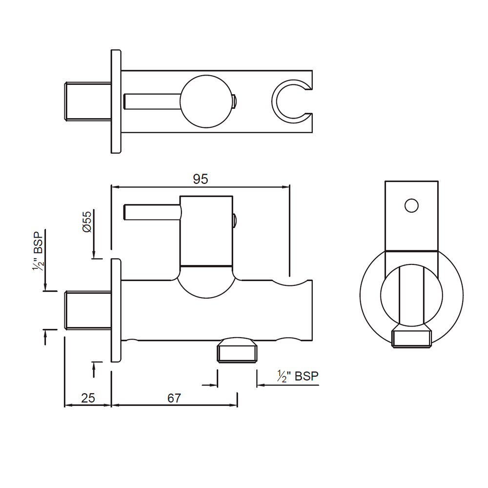 Jaquar Allied Chrome Round Wall Outlet With Hose Attachment And Shut ...