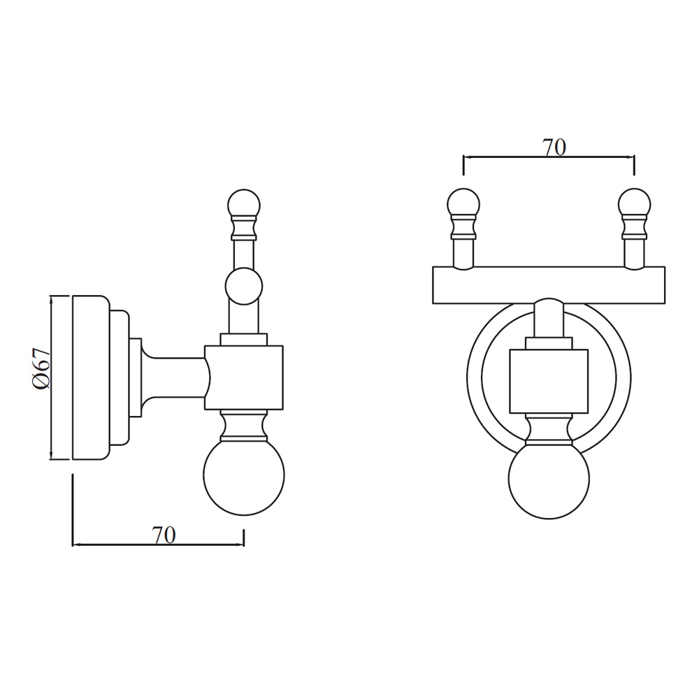 Jaquar Queen's Collection Chrome Double Robe Hook.AQN-CHR-7761