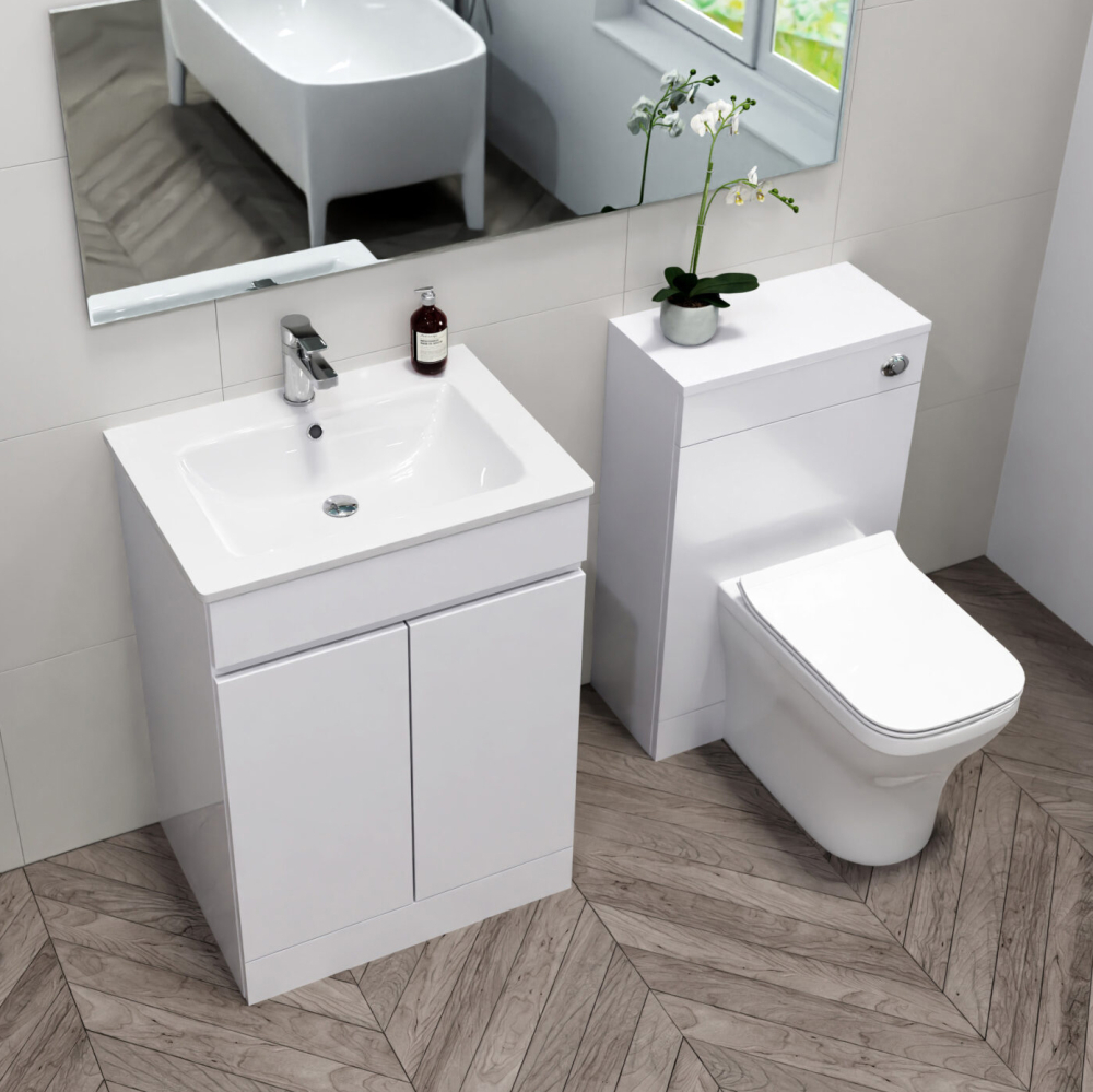 Atlantis 500mm White Waterproof WC Unit with Basin - ATL500WC