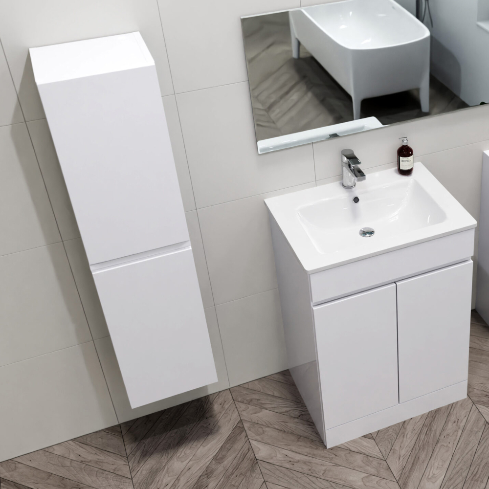 Atlantis 600mm White Waterproof Vanity Unit with Basin - ATL600VU