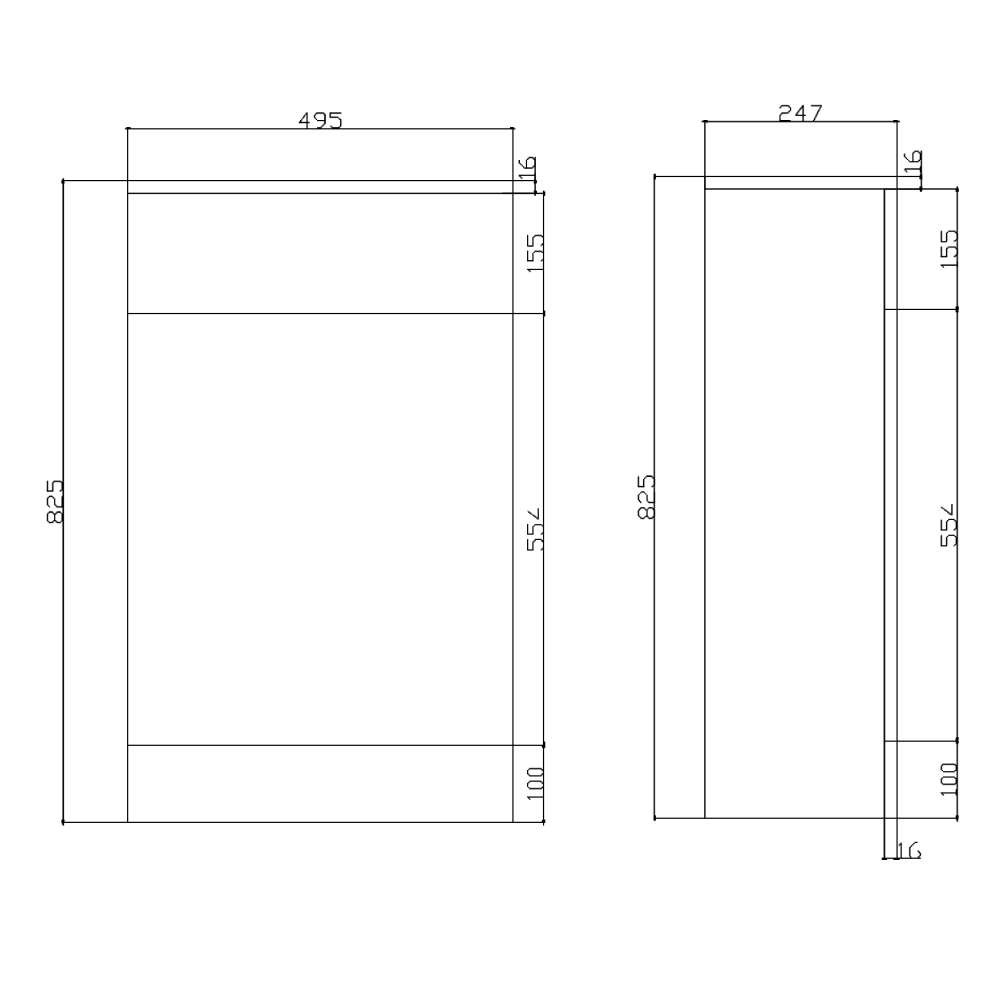 Atlantis 500mm White Waterproof WC Unit with Basin - ATL500WC